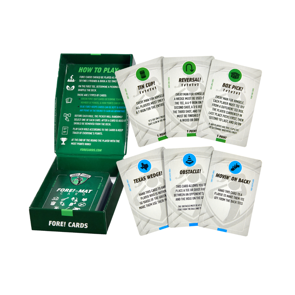 Fore Cards On Course Golf Games - Make your next golf round more fun!